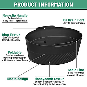 Crock Pot Liner - Silicone, Reusable Food Grade Slow Cookers Liner - Fits Oval CrockPot 6 Quart Slow Cookers and mini crockpot - Leakproof & Dishwasher Safe - Black
