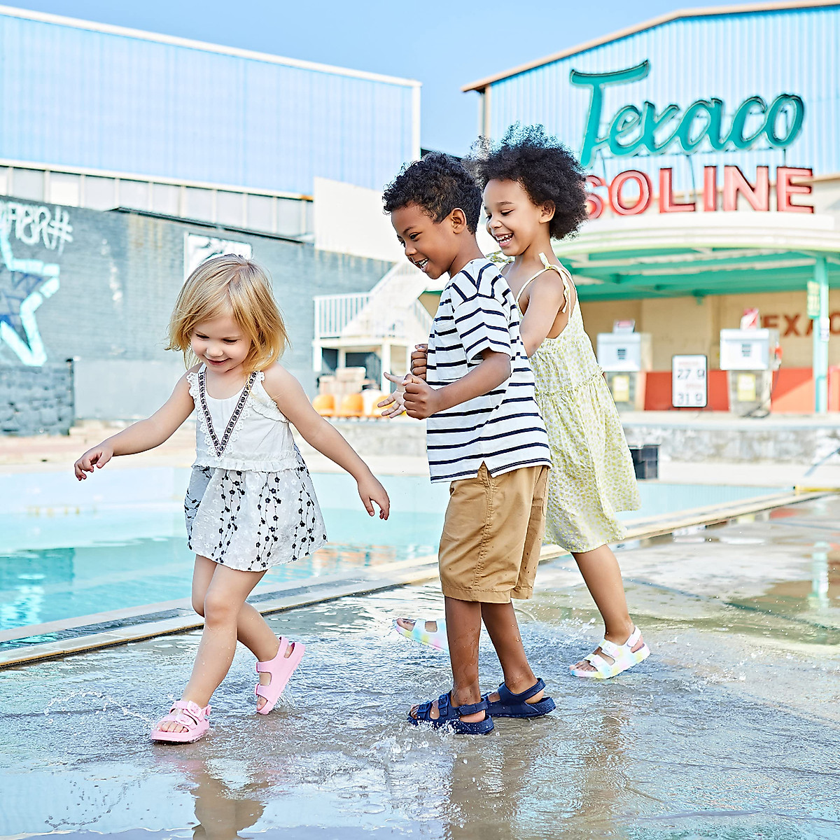 Weestep Boys Girls Toddler Little Kid Lightweight Hook Loop Sandal(6 Toddler, Grey2)