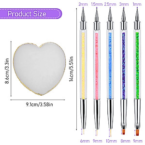 Sibba Nail Art Palette with 5 Nail Brushes Sets Resin Nail Mixing Palette Polish Color Mixing Plate Golden Edge Nail Holder Display Board Cosmetic Mixing Tools