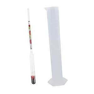 FELTECHELECTR 1 Set American Attenuation Meter Brewing Hydrometer Tester Brewing Tool Wine Makin Measuring Cylinder Hydrometer Test Jar Triple Scale Hydrometer Mead Hydrometer Plastic