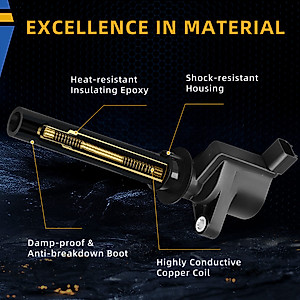 DWVO Ignition Coil Pack Compatible with Ford Escape Taurus Freestyle Five Hundred - Mercury Mariner Montego Sable - Mazda Tribute 3.0L V6 - Set of 6