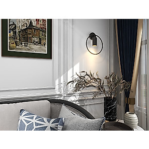 jengush Battery Operated Wall Sconces Light Set of 2,modern Wireless Wall Lamps,wall Lights with Remote Control,wall Lights Fixture Wall Sconces for Bedroom,living Room,bedside (Color : Black)