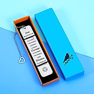 Sobriety Recovery AA Gifts Christian Bookmarks Gifts for Women Men Religious Bible Verse Book Markers Baptism Serenity Prayer After Surgery Cancer Survivor Gifts Christmas Birthday Gifts for Friends
