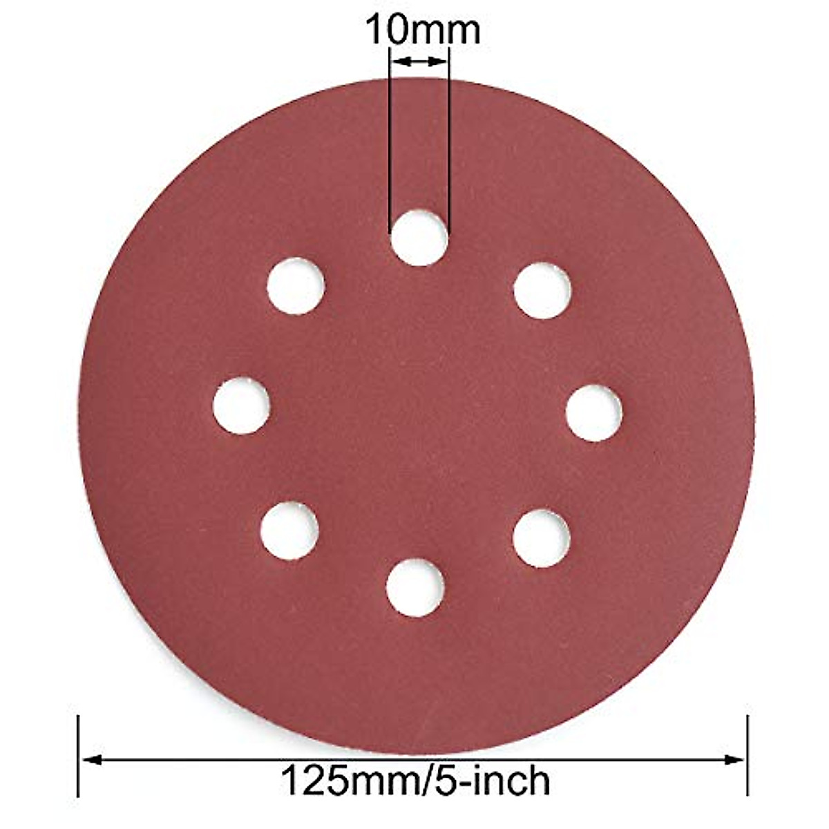 Aiyard 5-Inch 8-Hole Hook and Loop Sanding Discs, 600/800/1000/1200/1500/2000 Fine Grits Sandpaper for Random Orbit Sander, 60-Pack