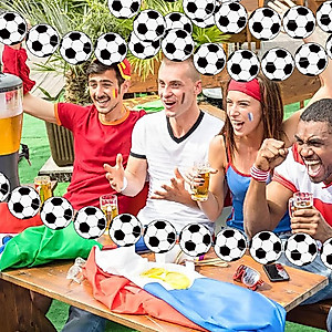 8 Packs Soccer Party Banners Soccer Garland Kit Soccer Hanging Swirl Soccer Party Supplies Decorations Soccer Ball Paper Cutouts for Birthday Party Home Classroom Favor Supplies Decor