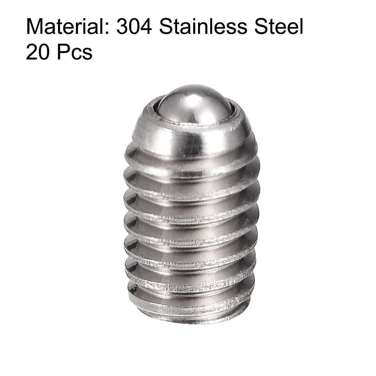 uxcell Ball Point Set Screws, M4 x 6mm 304 Stainless Steel Metric Spring Hex Socket Screw 20pcs