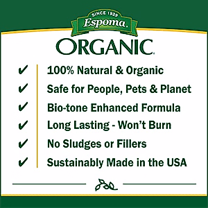 Espoma Organic Iron-Tone 3-0-3 Organic Fertilizer and Plant Food to Help Correct Iron Deficiency (Chlorosis). 5 lb. Bag. Turns Yellow to Green, Non Staining Iron