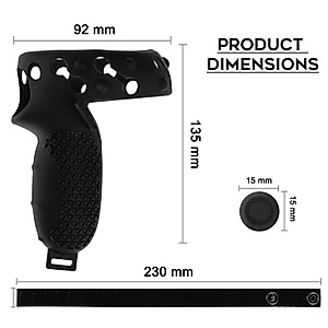 Seltureone Accessories Compatible for Quest 2 Controller Full Grip Cover with 2 Controller Caps, Anti-Slip Anti-Fall Protective Silicone Sleeve with Hand Strap for Quest 2 Headset, White