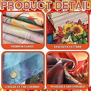 13 x 6ft Fall Garage Door Decorations Banner Extra Large Happy Fall Backdrop Fall Decorations with White Rope Autumn Pumpkin Scarecrow Wall Banner Fall Hanging for Fall Thanksgiving Party