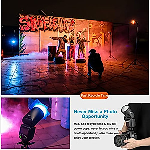 Godox V1-S Round Head Camera Flash for Sony, 2.4G 1/8000 HSS TTL Flash Speedlite, 480 Full Power Shots, 10 Level LED Modeling Lamp Compatible for Sony Camera