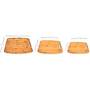 ROYALHOUSE Bamboo Cutting Board,Set of 3, Wood Chopping Board Set, Kitchen Cutting Board