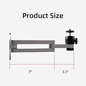 Liboer Foldable Projector Wall Mount Universal Adjustable Ceiling Wall Projector Mount Aluminum Alloy Projectors Stand,1/4" Screw Size (Wall Mount)…
