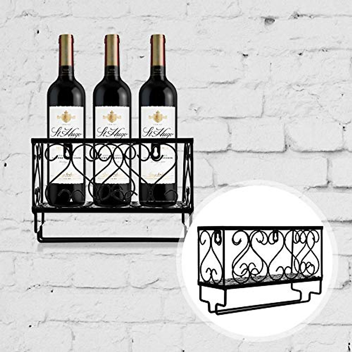 Cabilock Metal Hangers Wall Mount Clothes Rack Wall Mounted Wine Rack Wire Wine Glass Rack Wine Bottle Holder Wine Glass Hanger Stemware Rack for Bar Kitchen Metal Clothes Hanger Wall Clothes Rack