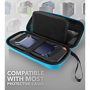 Mumba Carrying Case for Nintendo Switch OLED Model 2021/Switch 2017, Deluxe Protective Travel Carry Case Pouch for Nintendo Switch Console & Accessories [Dual Protection] [Large Capacity] (Blue)