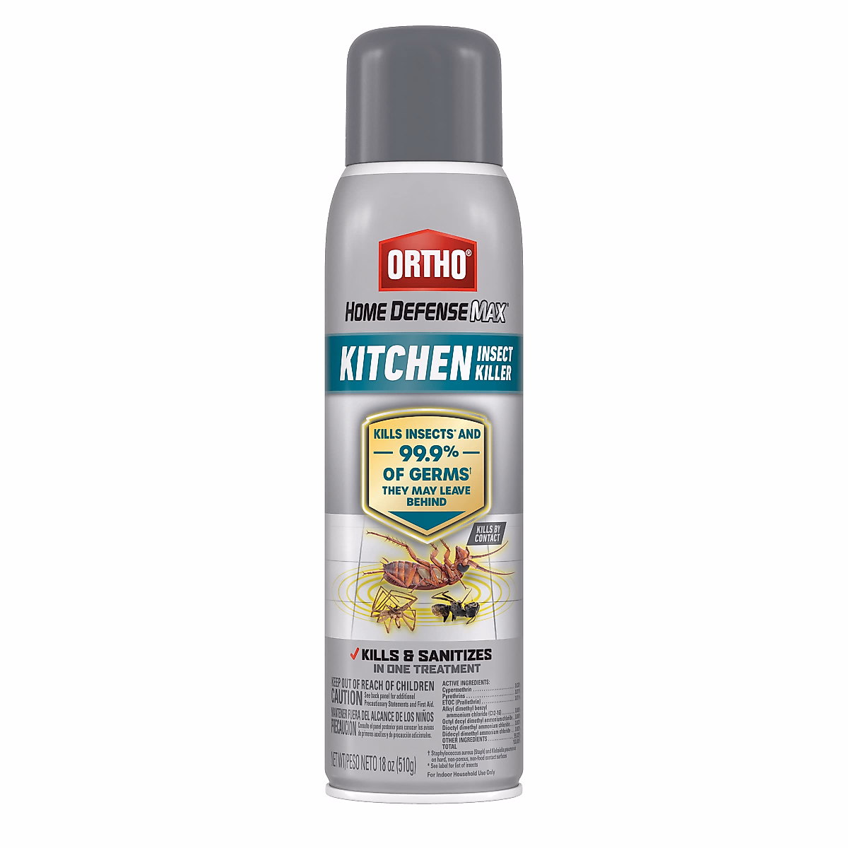 Ortho Home Defense Max Kitchen Insect Killer that Kills and Sanitizes in One Treatment, Aerosol, 18 oz.