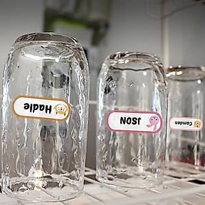 Name Labels for Kids ，Bottle Labels，Write-on Personalized Label for Kids，Adhesive Labels Sticker for Organization，Pack of 80 Handwritten Waterproof Name Sticker