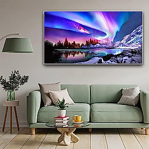 2 Pack Diamond Painting Kits，Large 5D DIY Sunrise Aurora Diamond Painting Kits for Adults，Full Drill Crystal Rhinestone Arts and Crafts，Flower Gem Art Painting with Diamond Home Wall Decor (28X16inch)