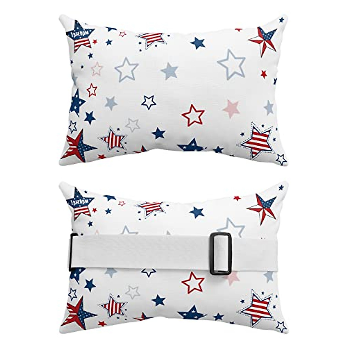 Prime Leader Recliner Head Pillow Ledge Loungers Chair Pillows with Insert American Flag Stars 4Th of July Independence Day Lumbar Pillow with Adjustable Strap Outdoor Waterproof Patio Pillows, 2 PCS