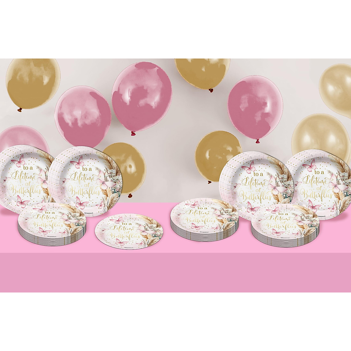 Birthday Galore Butterfly Bridal Shower Party Supplies Large 9" Paper Plates in Bulk 32 Piece