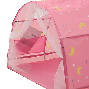 Kids Tent, Boys Girls Play Tents Bed Tents, Portable Baby Toddlers Sleeping Tent with Double Net Curtain for Bedroom Decor Indoor Games (Pink)