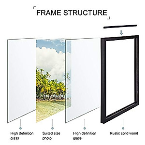 DLQuarts Floating Picture Frames, 11x14 Picture Frame, Floating Display for Photos 2x3, 3.5x5, 5x7, 8x10 or Full Display Without Mat for 11x14 Photos, 2 Pack, Weathered Black