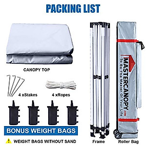 MASTERCANOPY Pop Up Canopy Tent Commercial Grade 10x10 Instant Shelter (White)