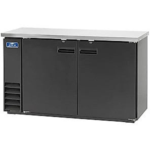 Arctic Air ABB60 61" Double Solid-Doors Back Bar Refrigerator, 16.7 Cubic Feet, Stainless Steel, Black, 115v