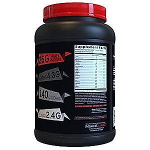 Insane Labz Insane Whey,100% Muscle Building Whey Protein, BCAA Amino Profile, Mass Gainer, Meal Replacement (Cookies & Cream, 30 Servings)