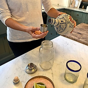 Jarware Mason Jar Cocktail Shaker Lid For Regular Mouth Mason Jar, Stainless Steel