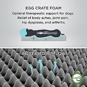 Bedsure Calming Dog Bed for Large Dogs - Orthopedic Egg Foam Dog Sofa Bed, Bolster Couch Pet Bed with Removable Washable Cover, Waterproof Layer, Comfy Fuzzy Faux Fur Surface&Nonskid Bottom,Quiet Gray