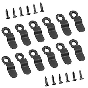 Unlorspy 50 PCS Picture Frame Turn Buttons Metal Bow Shape Photo Frame Backing Clips Hardware with Screws for Hanging Pictures, Drawing, Photos, Crafts (1Inch ,Black)