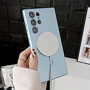 PEEHOO for Wireless Charge Case for Samsung Galaxy S23 S21 S20 FE S22 Note20 Ultra Plus Glass Lens Soft Silicone Cover,Pink,for Samsung S20Ultra