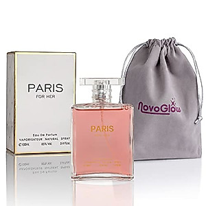 Paris For Her Eau de Parfum Spray Perfume, Fragrance For Women-Daywear, Casual Daily Cologne Set with Deluxe Suede Pouch- 3.4 Oz Bottle- Ideal EDT Beauty Gift for Birthday, Anniversary (3.4) (C)