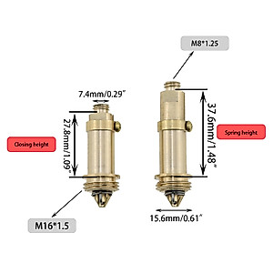 DGZZI 2PCS Replacement Poppet Bolt Ejector Plug Brass Waste Poppet Suitable for Bathroom Basins and Sink and Bathtubs