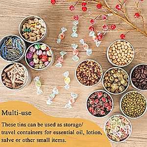 Moretoes 24 Pack 4 Oz Silver Aluminum Candle Tins with Lids for DIY Candle Making, Storage, Travel or Gift