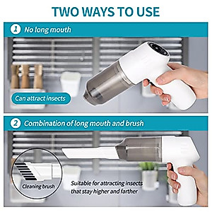 Vacuum Bug Catcher Spider and Insect Traps Catcher with USB Rechargeable Bug Pest Control,Insects and Handheld Bug Catcher with Brush Head Fluke for Stink Bug,Beetle,White Pest Suction Trap