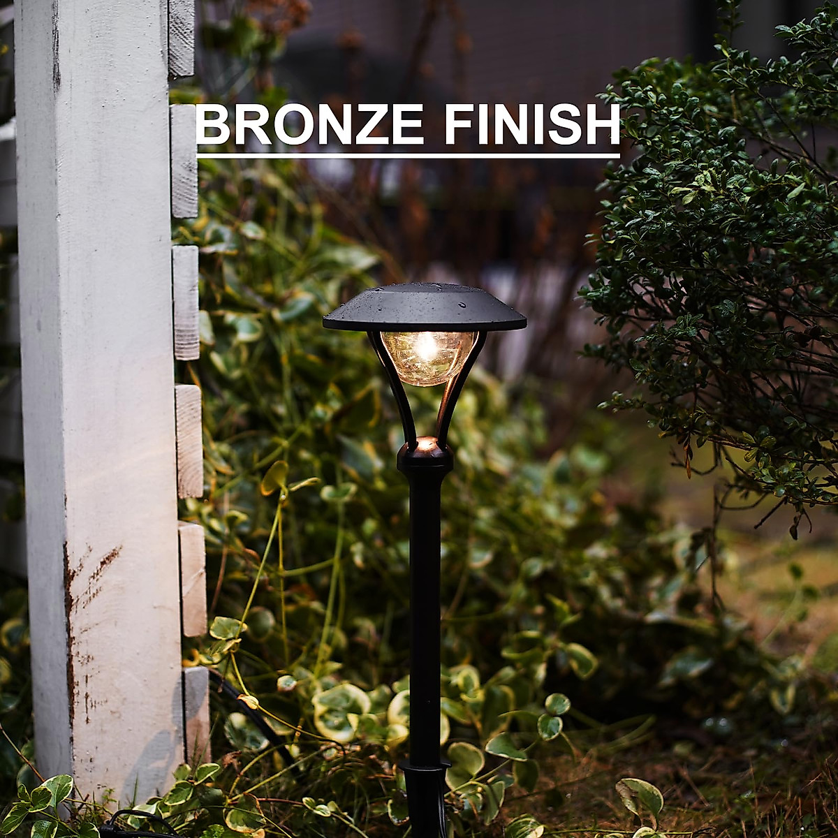 GOODSMANN Low Voltage Path Lights Landscape Lighting 1 Watt LED 60 Lumens Flood Lights with Metal Stake for Garden Yard Patio Area Outdoor Lighting (4 Pack) 9920-2104-04