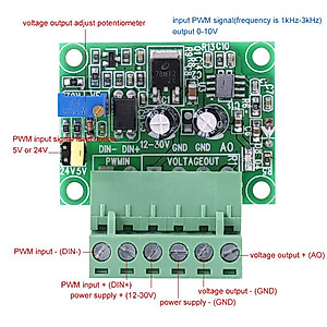 Nitrip Conversion Module, 1-3KHZ 0-10V PWM Signal to Voltage Converter Module Digital Analog Board