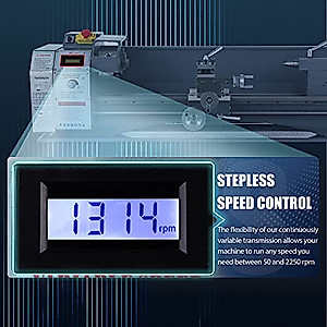 CO-Z 8.7"x29.5" Mini Metal Lathe with 1100W Brushed Motor 5 Turning Tools, Benchtop Metal Lathe with LCD Display 2250rpm Max Variable Speed for Home Machinists Workshop DIY Metalworking Crafts