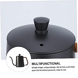 FELTECHELECTR 1pc Hand Pour Coffee Pot Coffee Brewer Manual Espresso Maker Gooseneck Kettle Stovetop Thermal Coffee Maker Mini Water Kettle Vintage Boil Water Pot Black