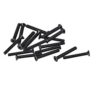 uxcell M4 x 30mm Phillips Screw Fastener Black for Laptop PC TV Fan Switch 50pcs