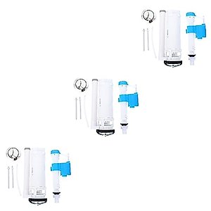 Zerodeko 3 Sets Toilet Inlet and Outlet Valve Old Fashioned Kit Plastic Repair Kit Toilet Tank Push Toilet Flush Button Toilet All in One Repair Set Toilet Inlet-valve Toilet Tank Buttons