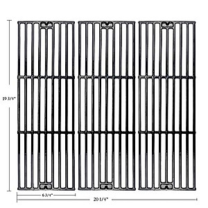 Hisencn Replacement Parts for Chargriller 3001, 3008, 3030, 4000, 5050, 5252 Gas Grill Models, Stainless Steel Burner, Porcelain Steel Heat Plate, Porcelain Cast Iron Cooking Grid Grates