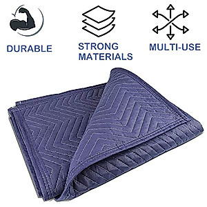 PONGHEI 2 Moving Blankets 40"x 72" Heavy Duty Packing Blankets for Moving Shipping Thick Furniture Wrapping for Moving Supplies Professional Quilted Shipping Blankets