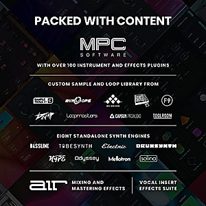 Akai Professional MPC Studio MIDI Controller Beat Maker with 16 Velocity Sensitive RGB Pads, Full MPC 2 Software, assignable Touch Strip & LCD Display