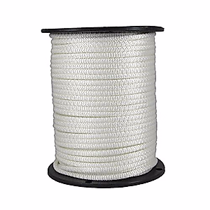 1/4 inch White Dacron Polyester Rope - 500 Foot Spool | Solid Braid - Industrial Grade - High UV and Abrasion Resistance - Low Stretch