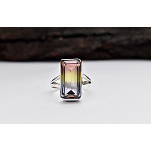 Watermelon Tourmaline Ring, 925 Solid Sterling Silver Ring, Tourmaline Quartz Ring, Women Ring, Statement Ring, Handmade Ring, Gift Ring (Size-9)