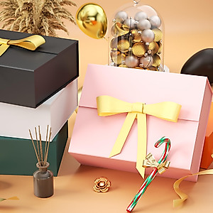 RYDDOY Black Gift Box with Ribbon,13x9x4'' Large Gift Boxes for Presents with Lids and Bow Magnetic Closure Collapsible for Groomsman Proposal Box, Wedding, Christmas, Anniversary, Birthday Gift Packging