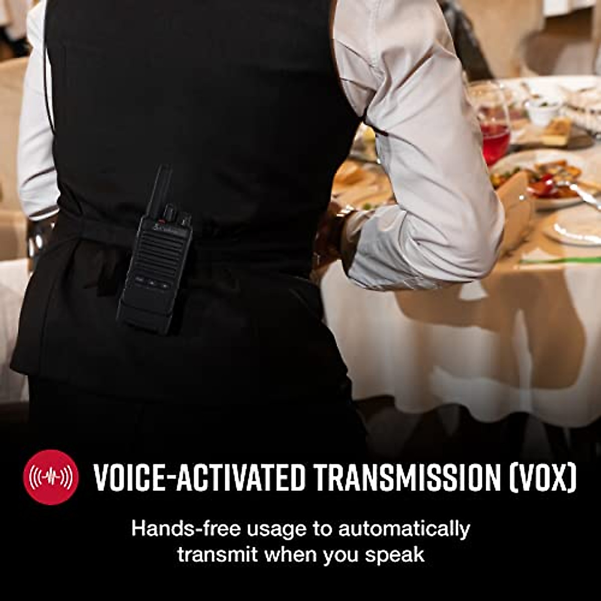 Cobra PX650 BCH6 - Professional/Business Walkie Talkies for Adults - Rechargeable, 300,000 sq. ft/25 Floor Range Two-Way Radio Set (6-Pack), Black