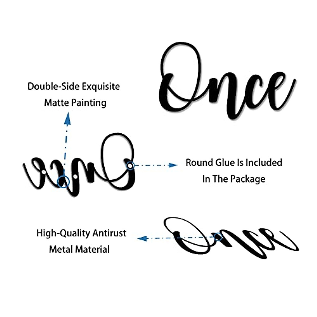 Metal Once Upon a Time Sign for Nursery, Hanging Play Sign Decor, Play Room Decor for Kids, Nursery Wall Decor Art Reading Nook, Daycare, Classroom, Toddler Bedroom, Living Room, Family Bookshelf